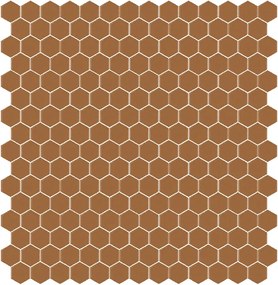 Hisbalit Skleněná mozaika hnědá Mozaika 212A SATINATO hexagony 2,3x2,6 (33,33x33,33) cm - HEX212ALH