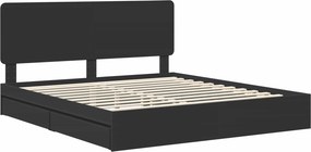 Postel s úložným prostorem Černá 200 x 200 cm Kompozitní dřevo 3412652
