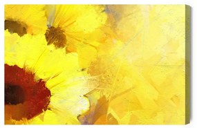 Obraz Malované Slunečnice Na Žlutém Podkladu Nedostatek Nedostatek Plátno Canvas 100x70