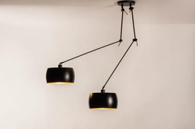 Závěsné černé designové svítidlo nad stůl Snap Light Duo Bond Black and Black