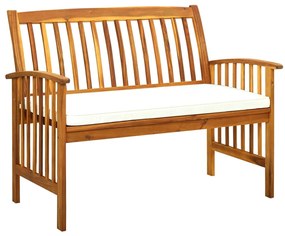 Zahradní lavice s poduškou 119 cm masivní akáciové dřevo - Default Title