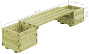 vidaXL Marketos Zahradní lavice s truhlíkem impregnované borové dřevo