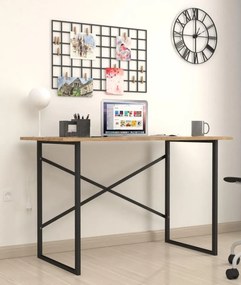 Psací stůl ANGELA 120x60 cm, lamino borovice, kov černý matný lak