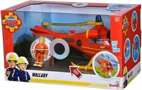 SIMBA Hasič Sam Vrtulník Wallaby s figurkou / světelné a zvukové efekt