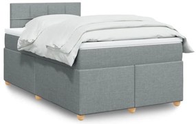 Box spring postel s matrací světle šedá 120x190 cm textil 3288919