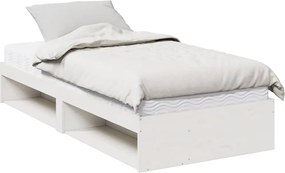 Válenda s matrace bílá 100 x 200 cm masivní borovice 3324593