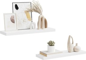 Plovoucí nástěnné police 2 ks bílé 80 x 23,5 x 3,8 cm MDF 323815