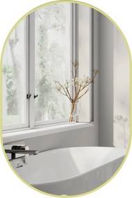 HOMCOM Oválné zrcadlo do koupelny 60x90 cm se zlatým hliníkovým rámem - Dekorativní nástěnné zrcadlo pro obývací pokoj, předsíň a chodbu | Aosom
