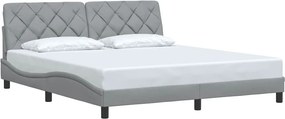 Rám postele bez matrace světle šedý 180 x 200 cm textil 3310615