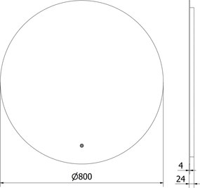 Mexen Erg, kulaté LED podsvícené koupelnové zrcadlo 80 cm, 6000K, topná podložka proti zamlžování, 9823-080-080-611-00