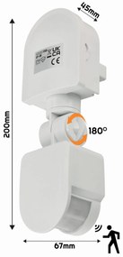 ECOLIGHT Infračervený pohybový senzor IP44 300W bílý