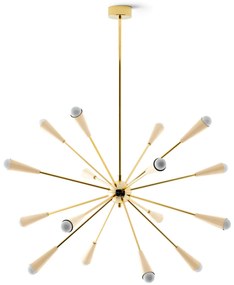 Stilnovo 9591 Sputnik, zlaté závěsné svítidlo, 16x6W LED E14, prům. 99cm