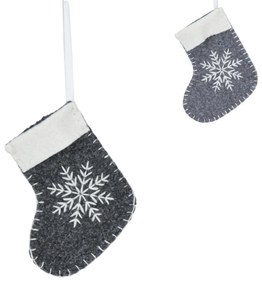 Závěsná vánoční ponožka SNOW SOCK 12 cm - více barev Barva: Světle šedá