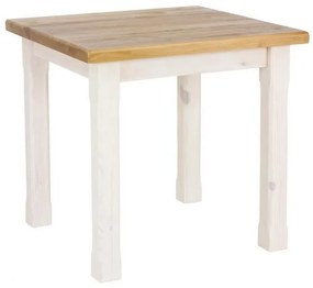 ARTEN Rustikální jídelní stůl POPRAD MES02A - borovice (bílý vosk) ROZMĚR: (š/h/v) 80 x 80 x 76 cm