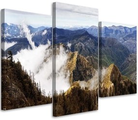 Gario Obraz na plátně Mlha v horách - 3 dílný Rozměry: 60 x 40 cm