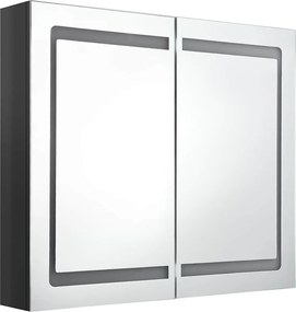 LED koupelnová skříňka se zrcadlem zářivě černá 80 x 12 x 68 cm 326512
