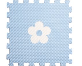 Vylen Pěnové podlahové puzzle Minideckfloor s kytkou  Bílý s šedou kytkou 340 x 340 mm