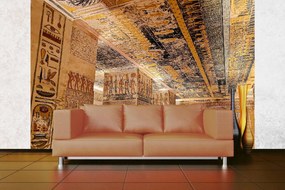 DIMEX | Samolepicí vliesová fototapeta na zeď Hrobka faraona MA-5-0927 | 375 x 250 cm | béžová, černá, žlutá, oranžová