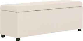 Lavice s úložným prostorem - polyester - krémová | 116 cm