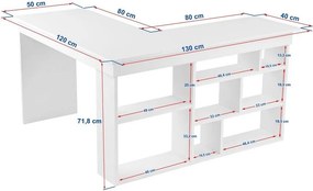Rohový pracovní stůl v dekoru ořechu 120x130 cm Vesper – Kalune Design