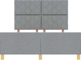 Rám postele s čelo Světle šedá 140 x 190 cm textil 3344802
