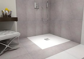 Polysan Flexia sprchová vanička 110 x 100 cm s možností úpravy rozměru litý mramor bílá matná 72922MAT
