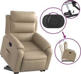 Zvedací polohovací křeslo cappuccino umělá kůže 3205048