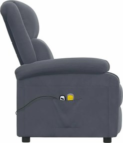 Elektrické masážní křeslo tmavě šedé samet 3098405