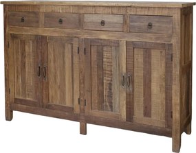 Hnědá komoda Grimaud z recyklovaného dřeva s dvířky a zásuvkami Nature – 160*46*105 cm