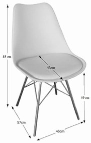 Jídelní židle Tajuana (bílá + chrom). 744575