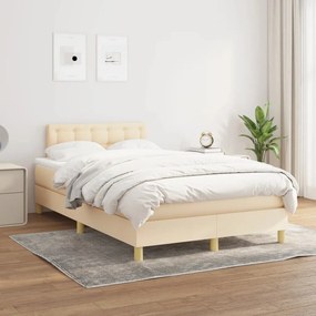 Box spring postel s matrací krémová 120x190 cm textil 3269805