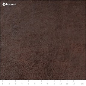 Tmavě hnědá kožená rohová pohovka MESONICA Musso Tufted, pravý roh