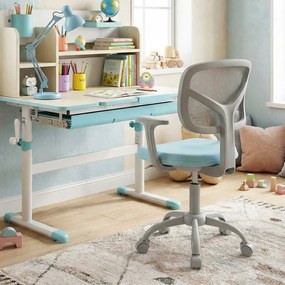 Costway Ergonomická dětská psací židle s nastavitelnou výškou a – modrý
