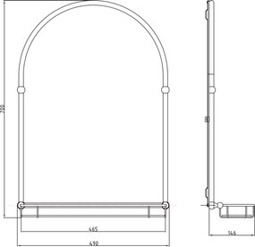 Sapho Sapho, Zrcadlo TIGA s policí 48x67cm, chrom, HZ202