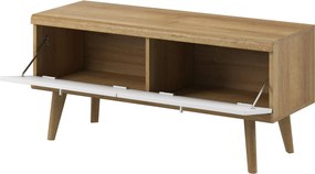 PSK Televizní stolek PORO, Dub Riviera/Bílá 107 cm