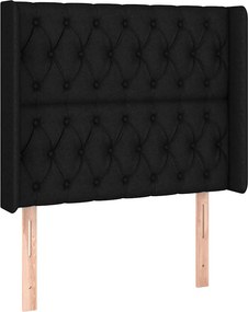 Box spring postel s matrací a LED černá 90x200 cm textil 3139087