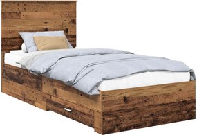Rám postele s čelo Staré dřevo 90 x 190 cm Kompozitní dřevo 3409701