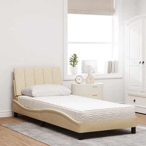 Postel s matrací Hanko krémová 80 x 200 cm textil 3310494