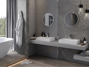 Mexen Loft kulaté koupelnové zrcadlo 40 cm, bílý rám - 9850-040-040-000-20
