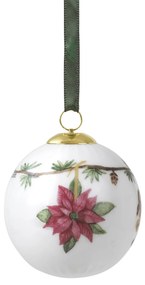 KÄHLER Porcelánová vánoční baňka Hammershøi Christmas 2022, růžová barva, bílá barva, porcelán