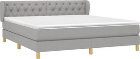 Box spring postel s matrací světle šedá 160 x 200 cm textil 3127053