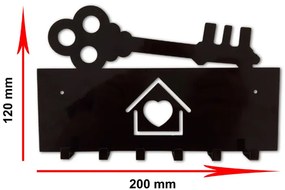 Alplast Kovový nástěnný věšák klíč 20x12cm různé barvy