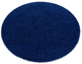 Kulatý koberec jednobarevný SOFFI shaggy 5cm tmavě modrý Rozměr: průměr 160 cm