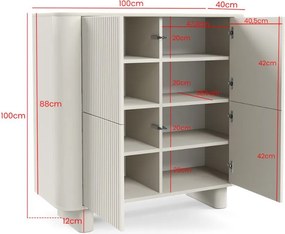 Kašmírová komoda Trenza 4D s drážkovanými čely