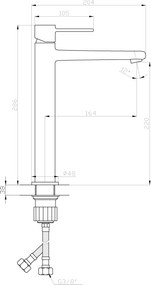 Invena Trend, vysoká umyvadlová baterie h-286, měděná matná, INV-BU-02-W14-V