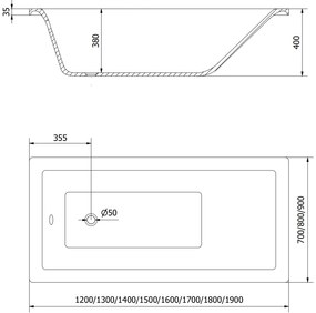 Mexen Cubik obdélníková vana 170 x 70 cm s pláštěm 1-křídlovou zástěnou 120 cm, Průhledné, zlatá - 550317070X9412115000