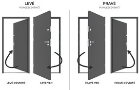 Hliníkové vchodové dveře FM Turen Premium P90 M04 šedá RAL9007 Orientace dveří: Levé, otevírání dovnitř, Standardní rozměr dveří včetně rámu: 100 cm x 200 cm - vnější rozměr rámu