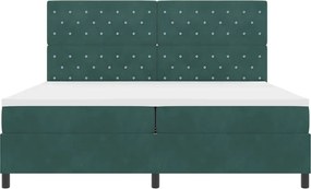 Postel s boxspringem s matrací Tmavě zelená 200 x 200 cm samet 3339791
