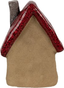 Dekorace hnědý keramický domeček - 12*9*16 cm