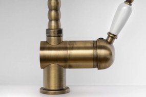 Sapho Kirké White KI14BB dřezová baterie bílá páčka bronz